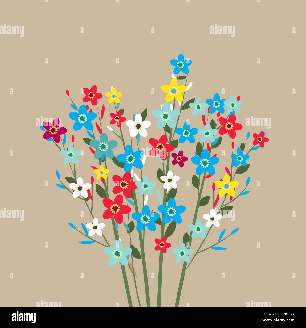 Wedding bouquet flowers on white Stock Vector Images - Alamy