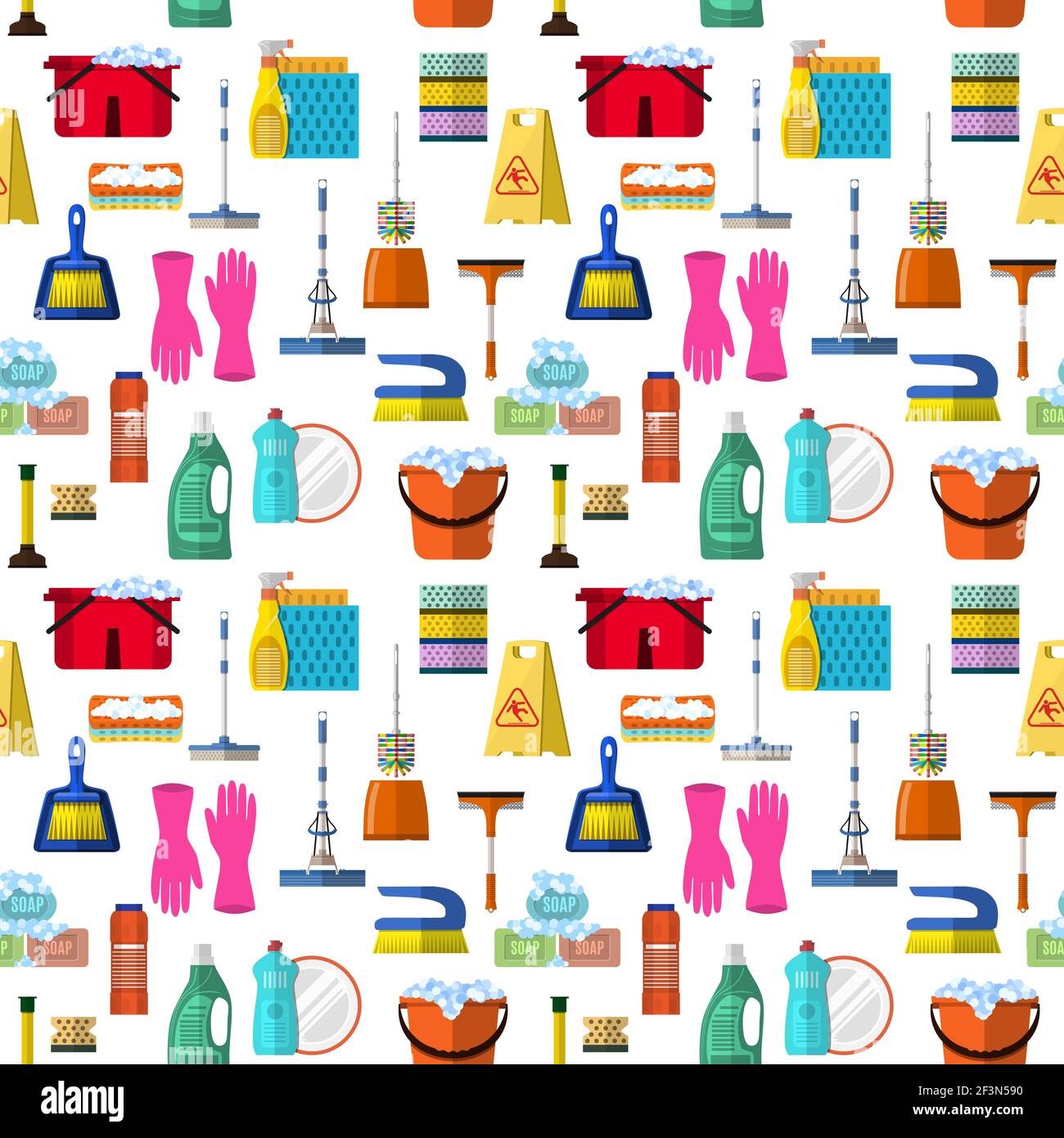 Cleaning seamless pattern Stock Vector Image & Art - Alamy