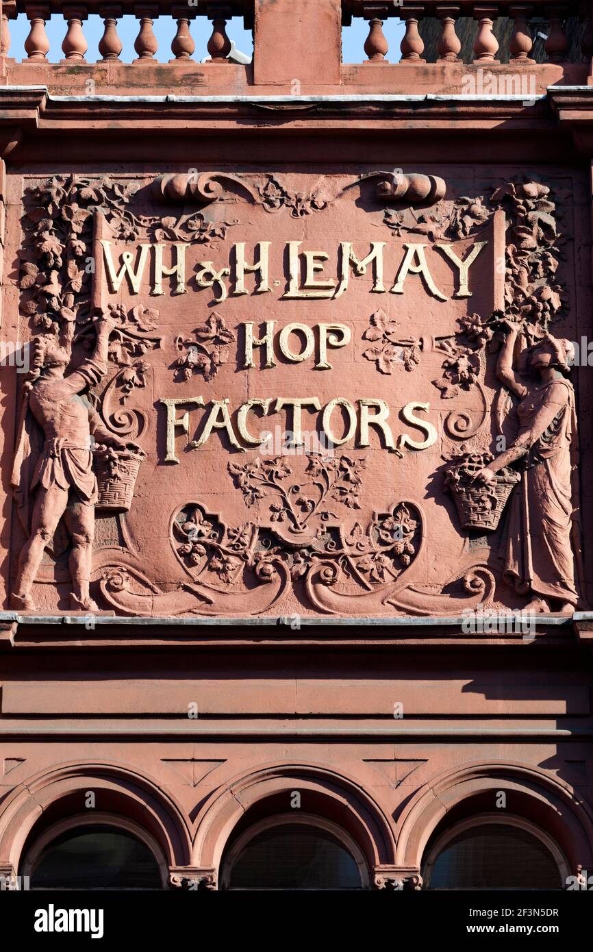 The decorative frieze facade of WH & H LeMay's Hop Factor's offices at ...