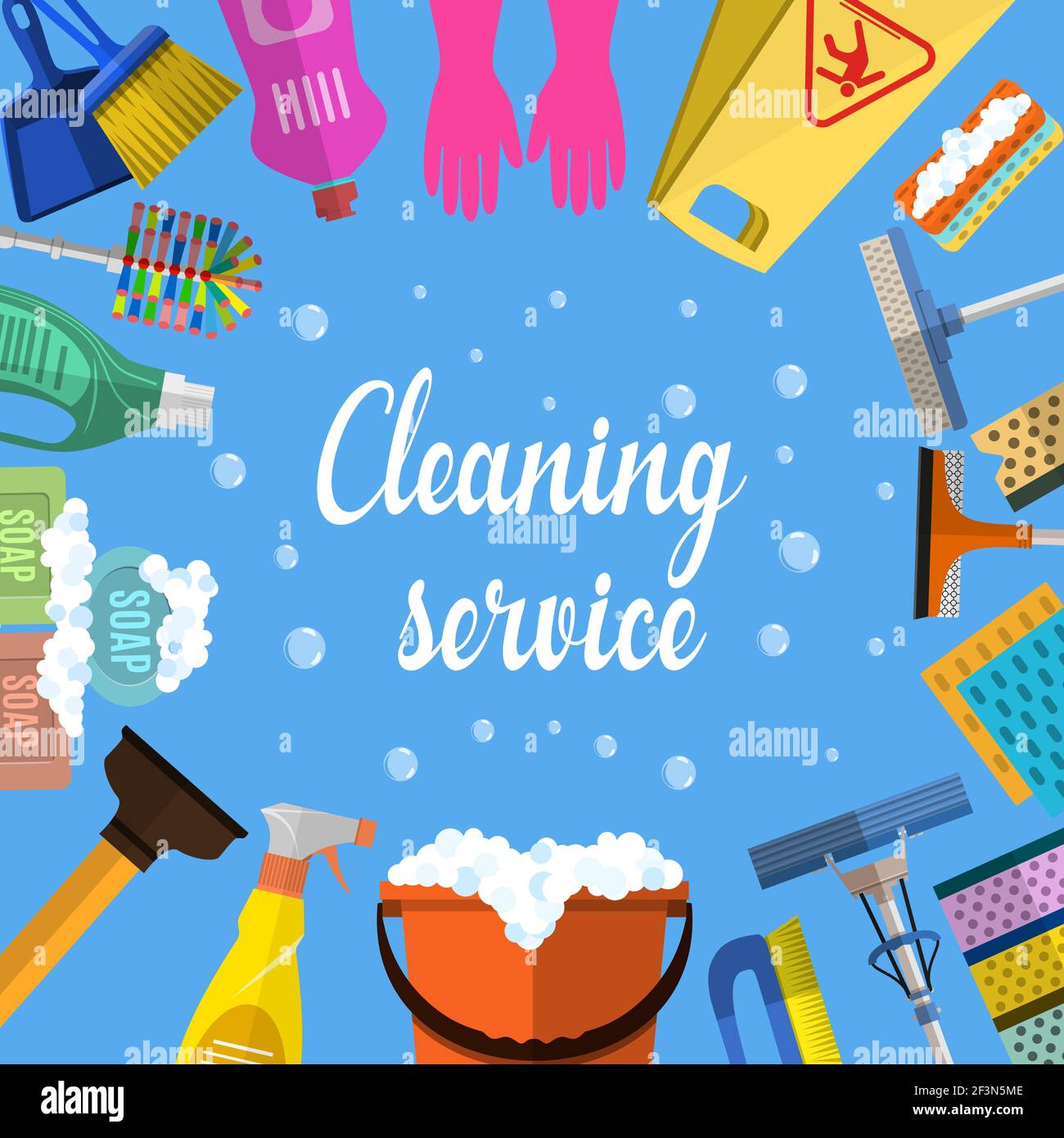 Cleaning service flat illustration Stock Vector Image & Art - Alamy