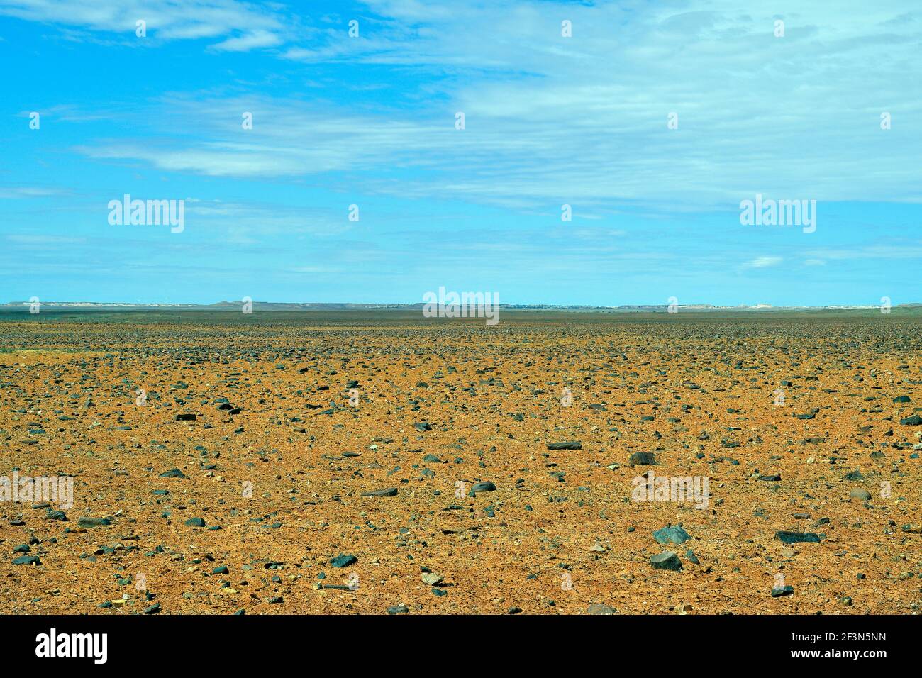 Australia, Coober Pedy, grim landscape named Moon Plaine, a vast ...