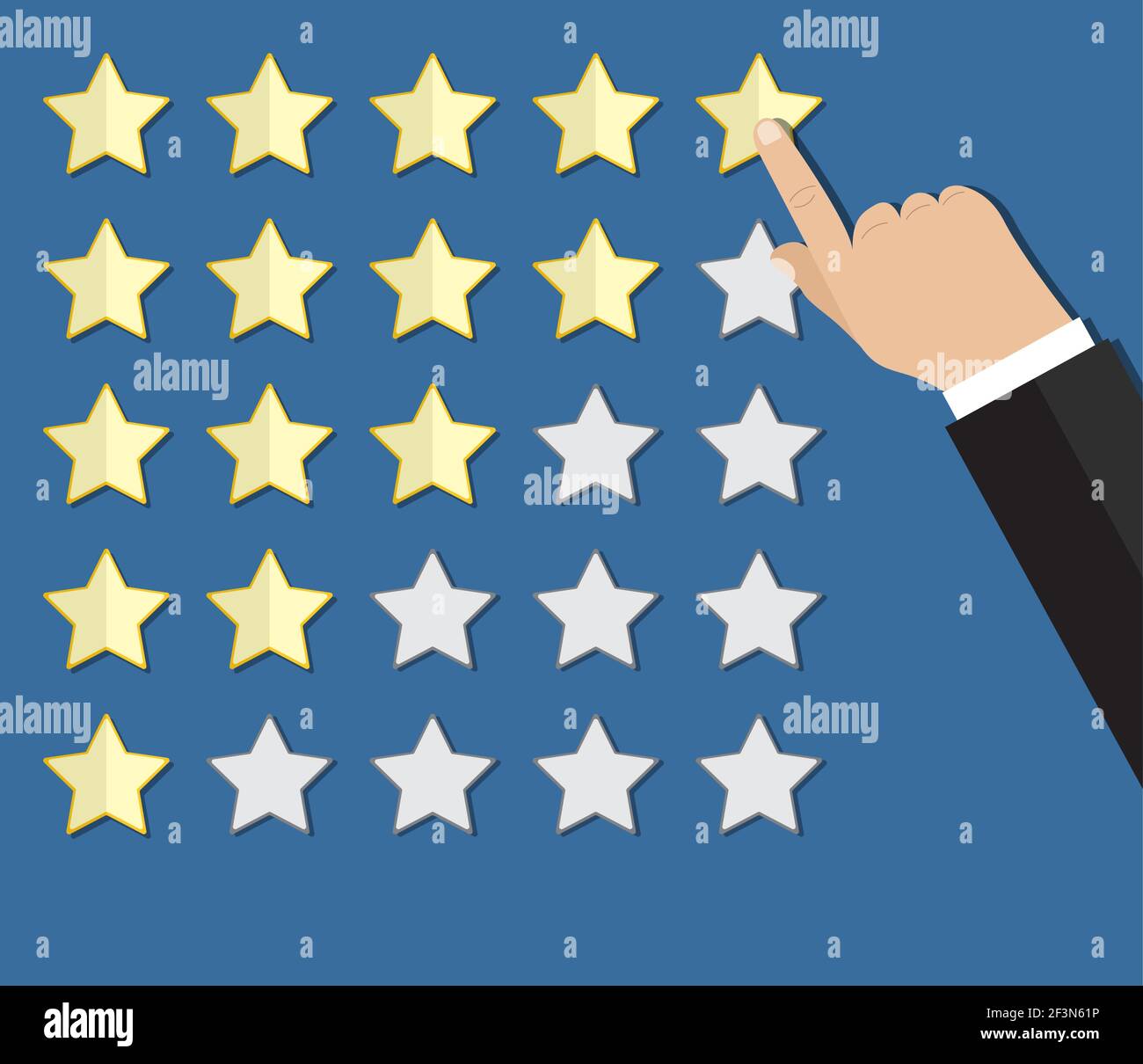 cartoon hand gives a five star arating Stock Vector Image & Art - Alamy