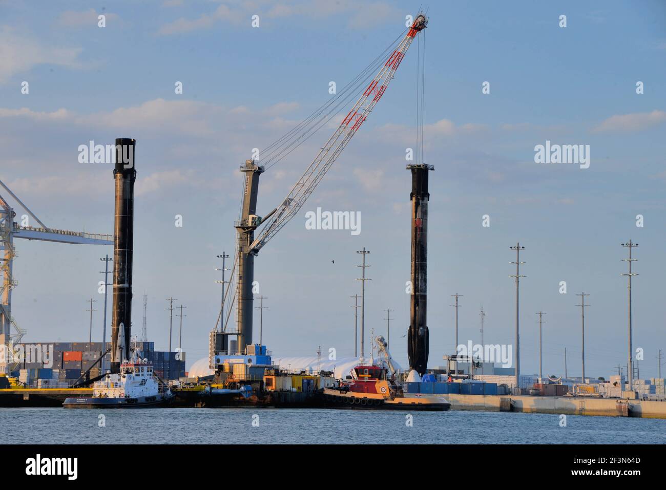 Port Canaveral. Florida. USA. March 16, 2021. For the first time two ...