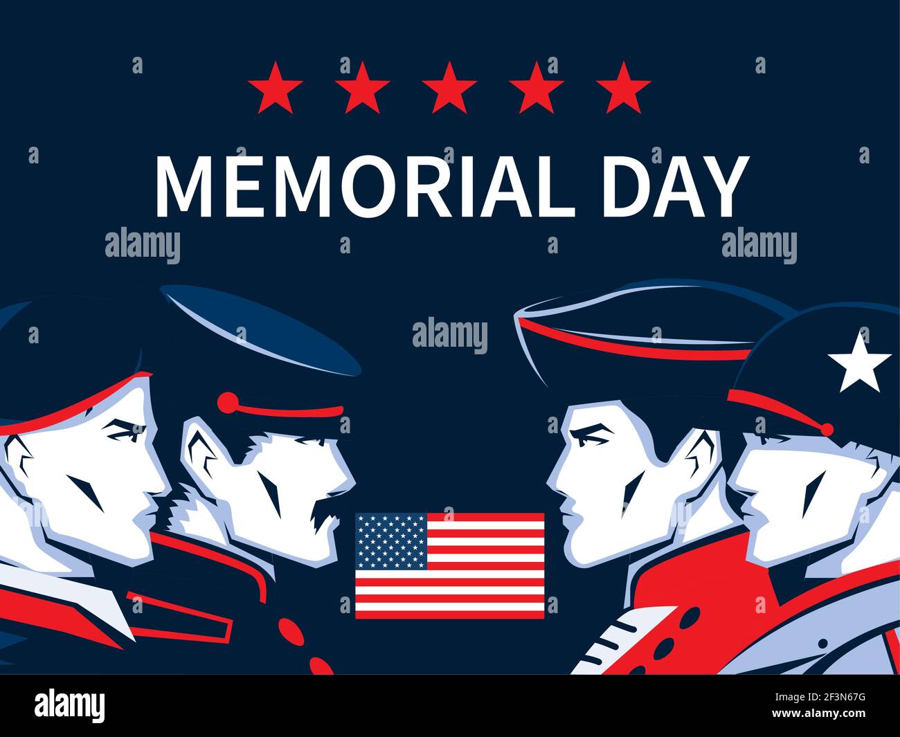 memorial day soldiers flag card Stock Vector Image & Art - Alamy