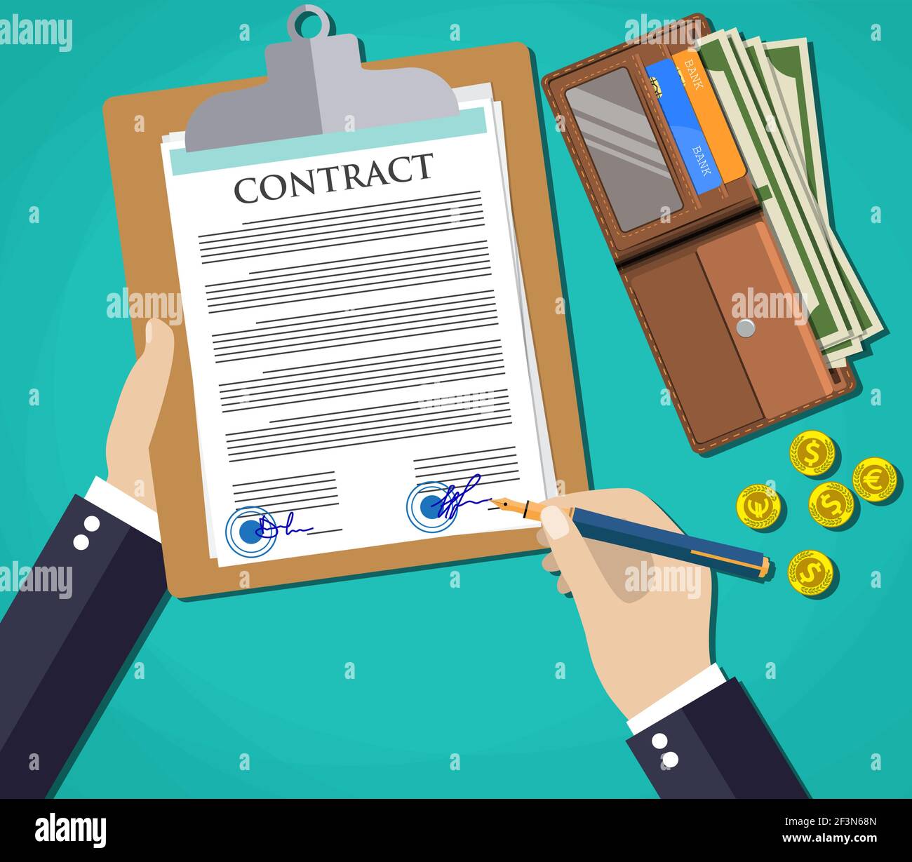Group signing Stock Vector Images - Alamy