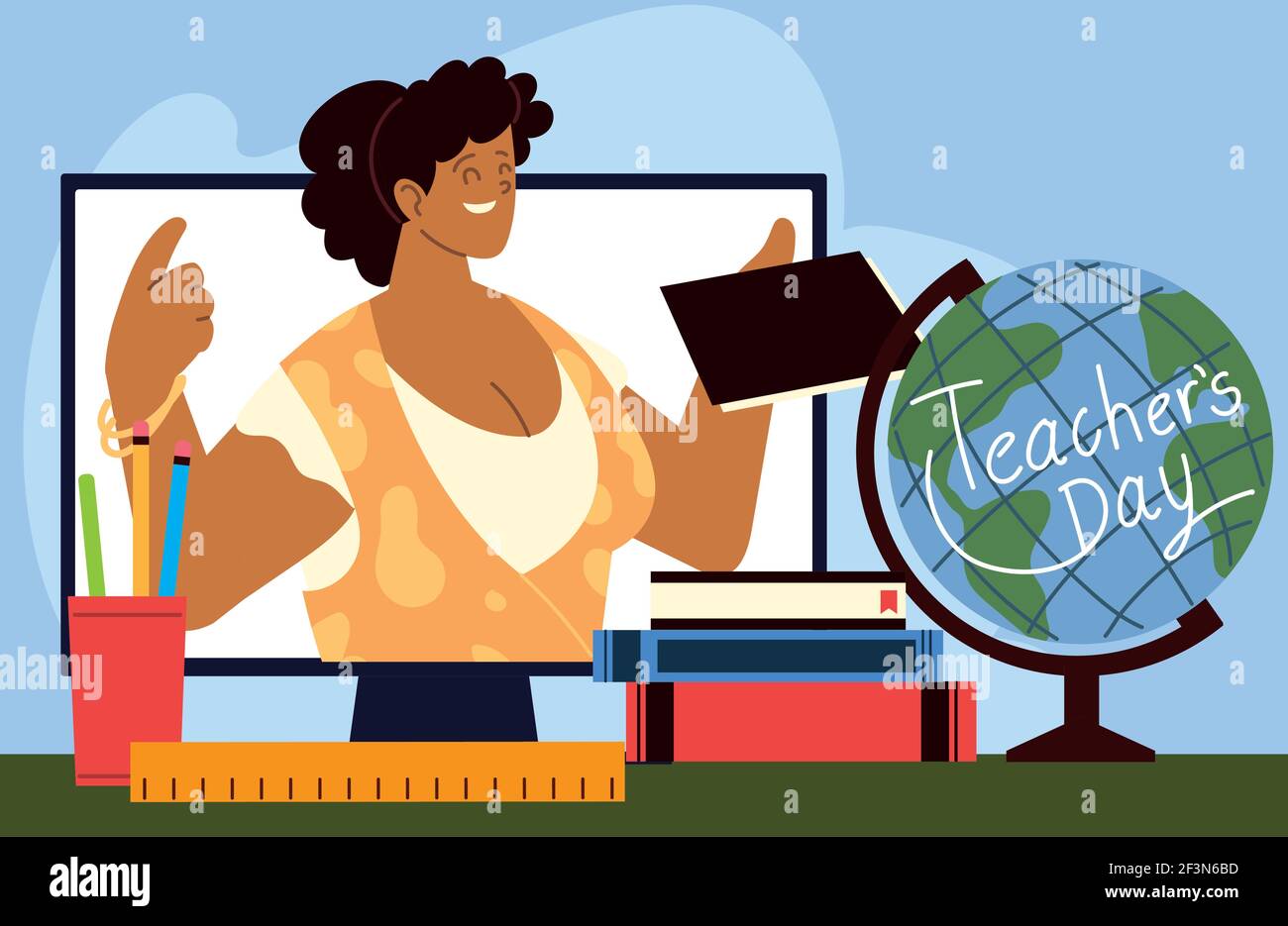 teachers day female computer class Stock Vector Image & Art - Alamy