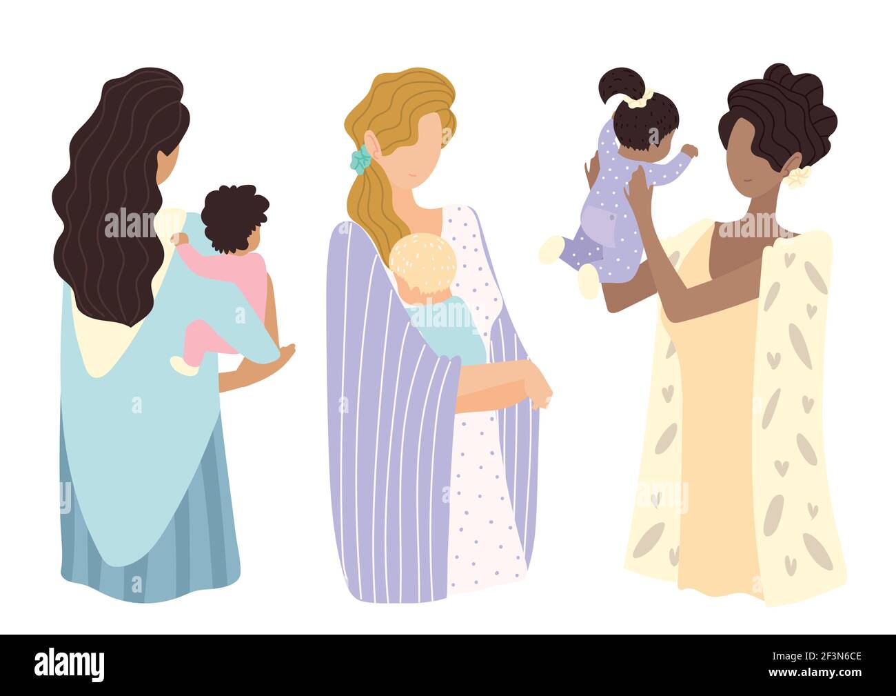 portrait mothers carrying babies cartoon Stock Vector Image & Art - Alamy