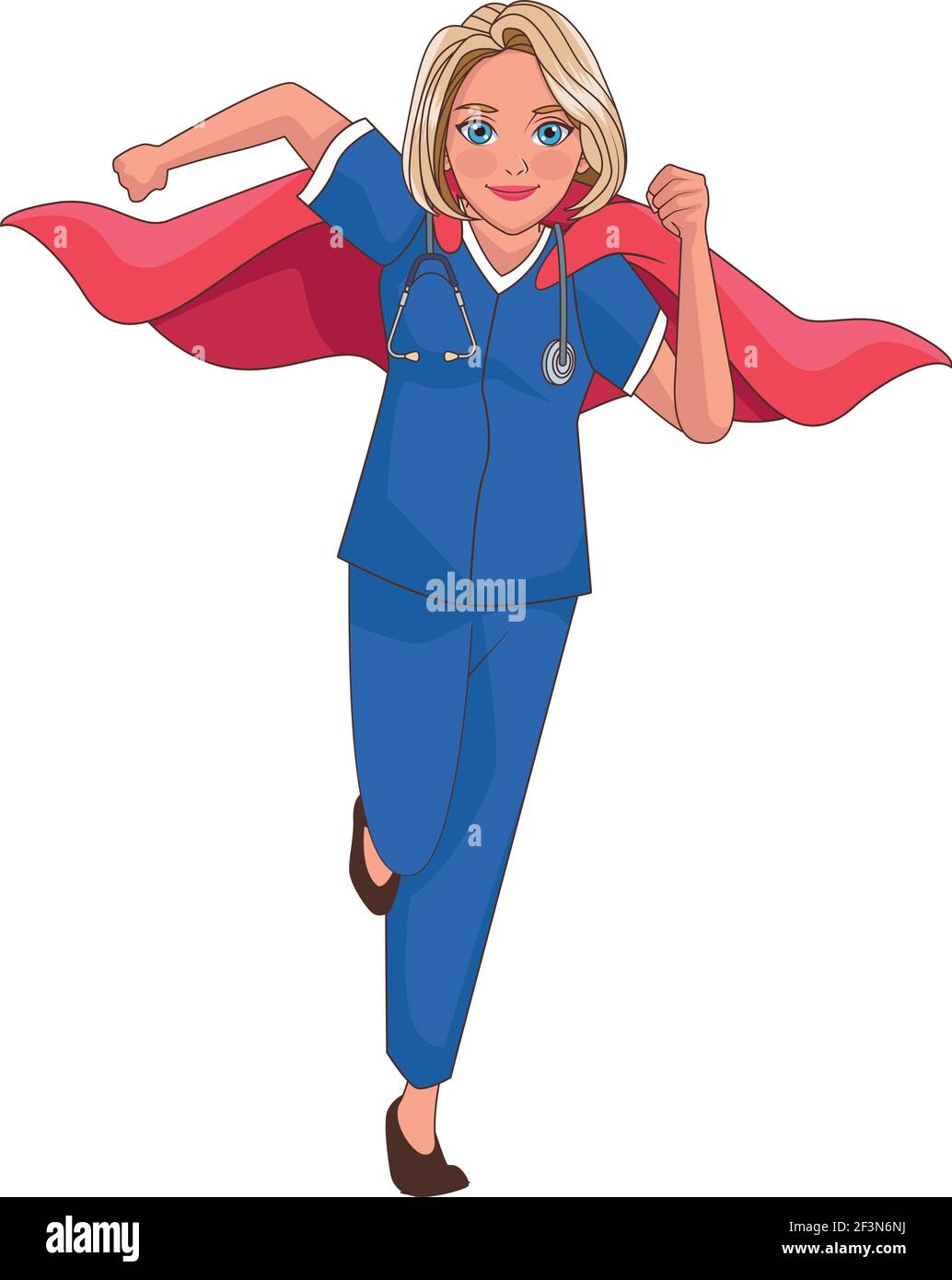 Blond woman running Stock Vector Images - Alamy