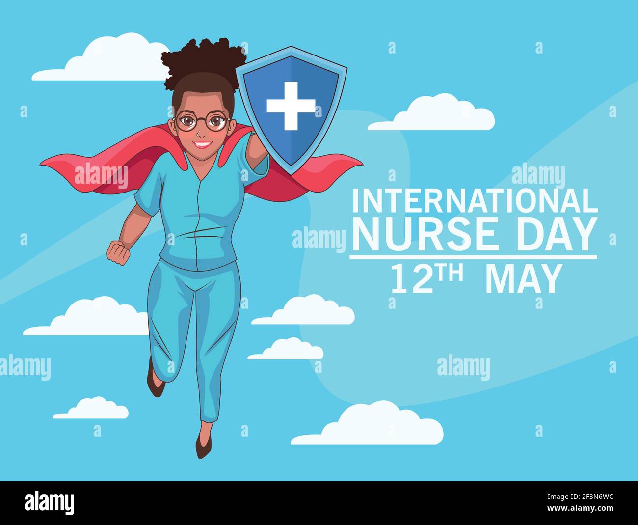 afro nurse hero Stock Vector Image & Art - Alamy