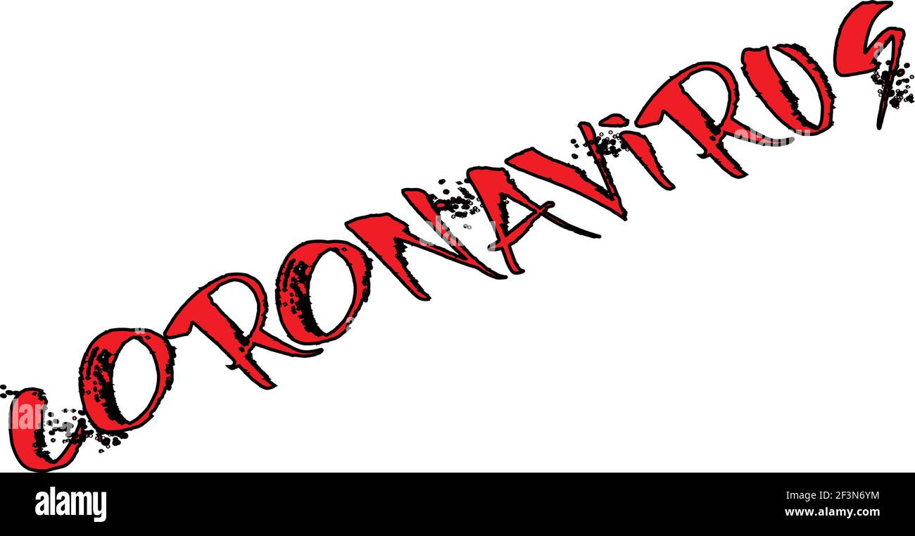 Coronavirus Text sign illustration on white background Stock Vector ...