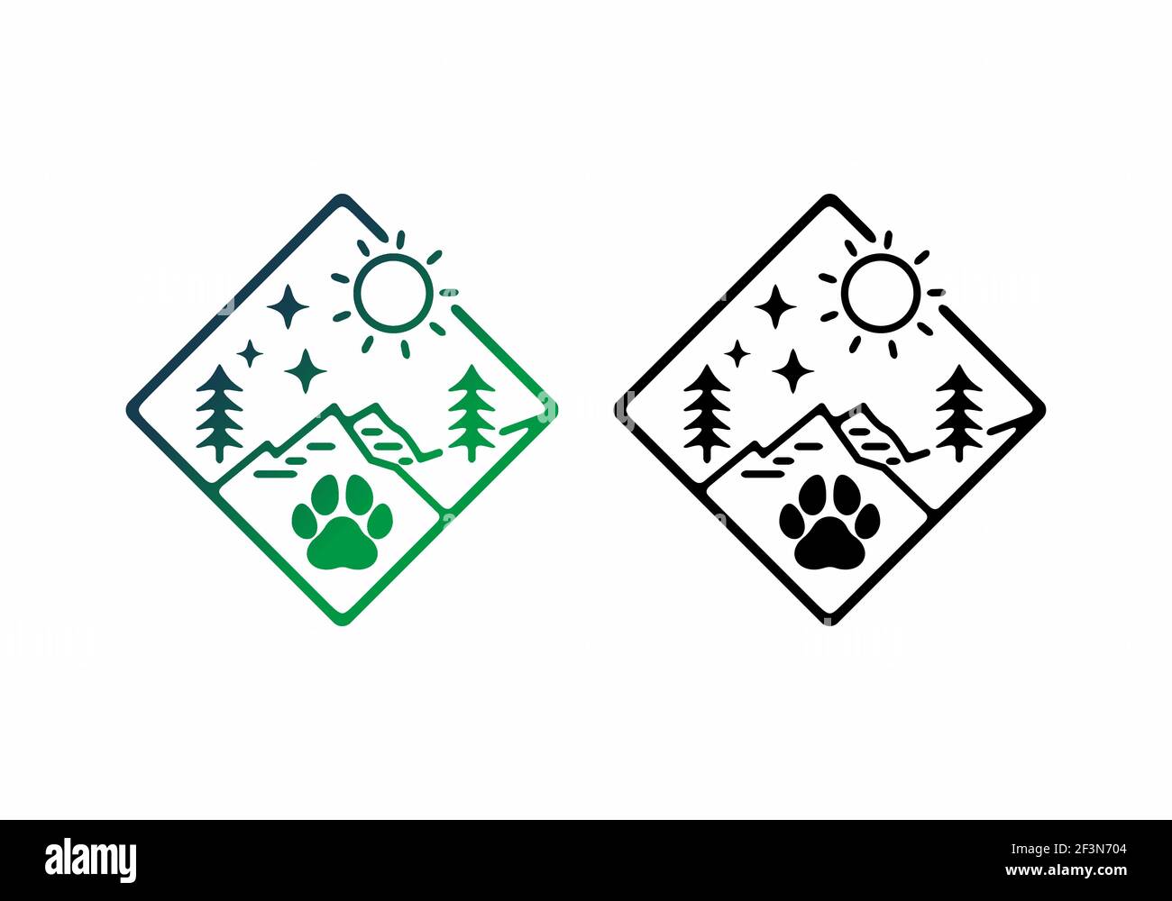 Paw icon flat color Stock Vector Images - Alamy