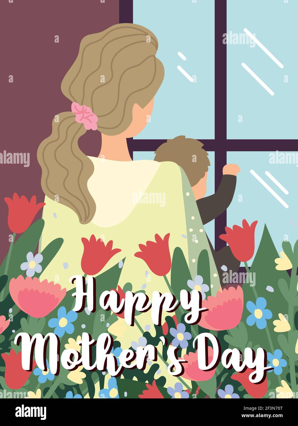 Mum flowers baby Stock Vector Images - Alamy