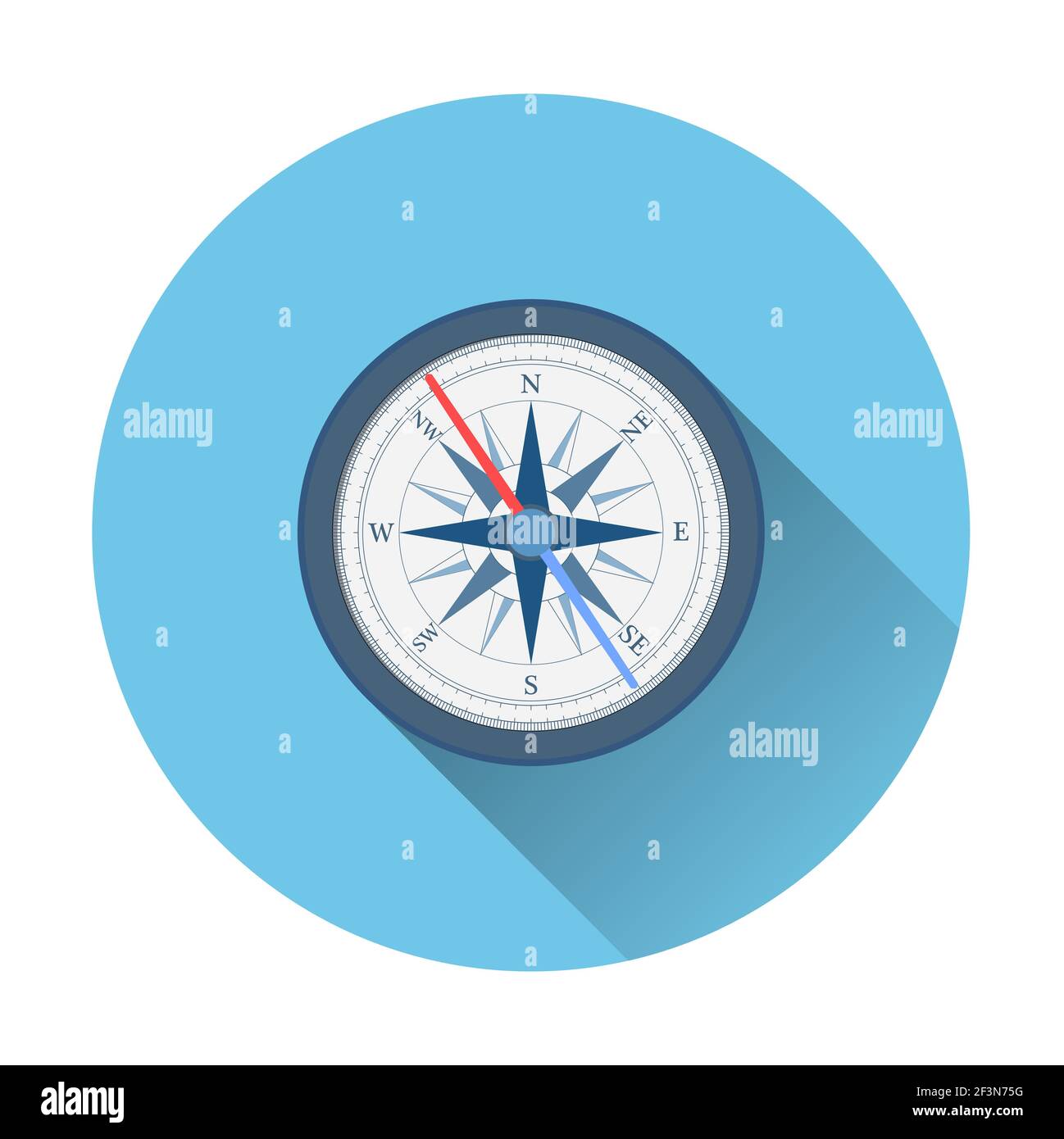 stylish flat design white Compass vector Icon Stock Vector Image & Art ...