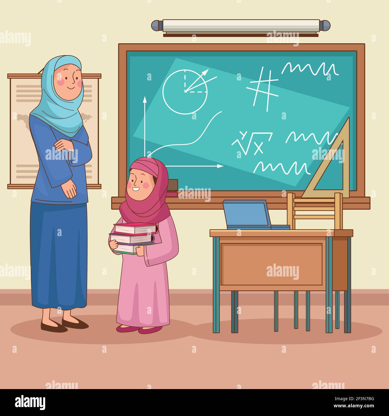 Arab school teacher Stock Vector Images - Alamy