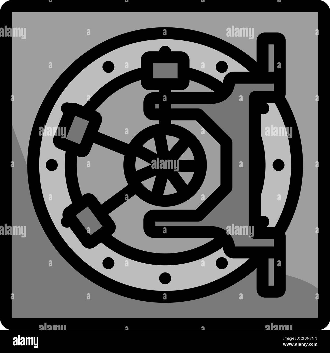 Safe Icon. Editable Thick Outline With Color Fill Design. Vector ...