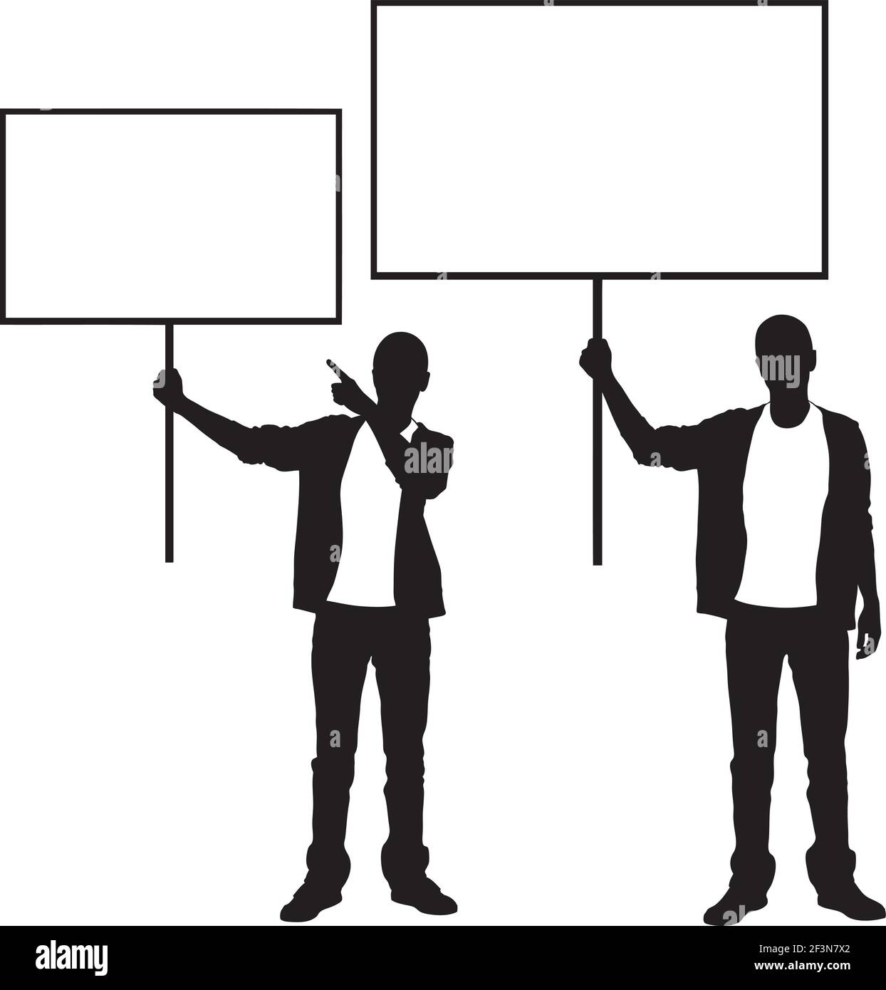 silhouettes of men with signs Stock Vector Image & Art - Alamy