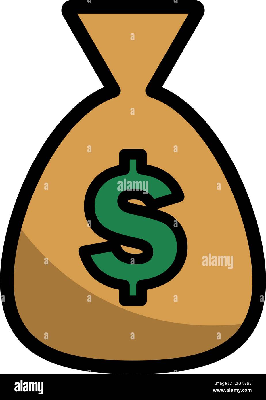 Money Bag Icon. Editable Thick Outline With Color Fill Design. Vector ...