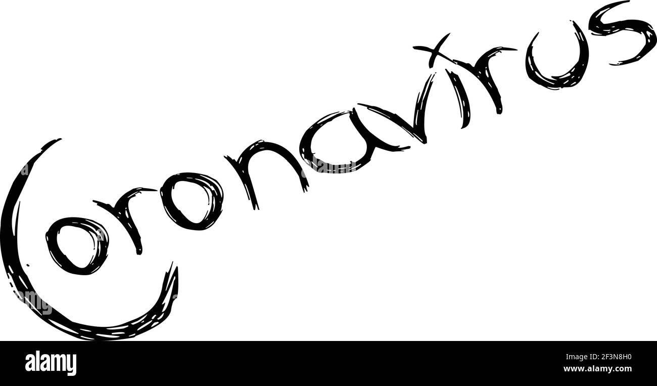 Coronavirus Text sign illustration on white background Stock Vector ...