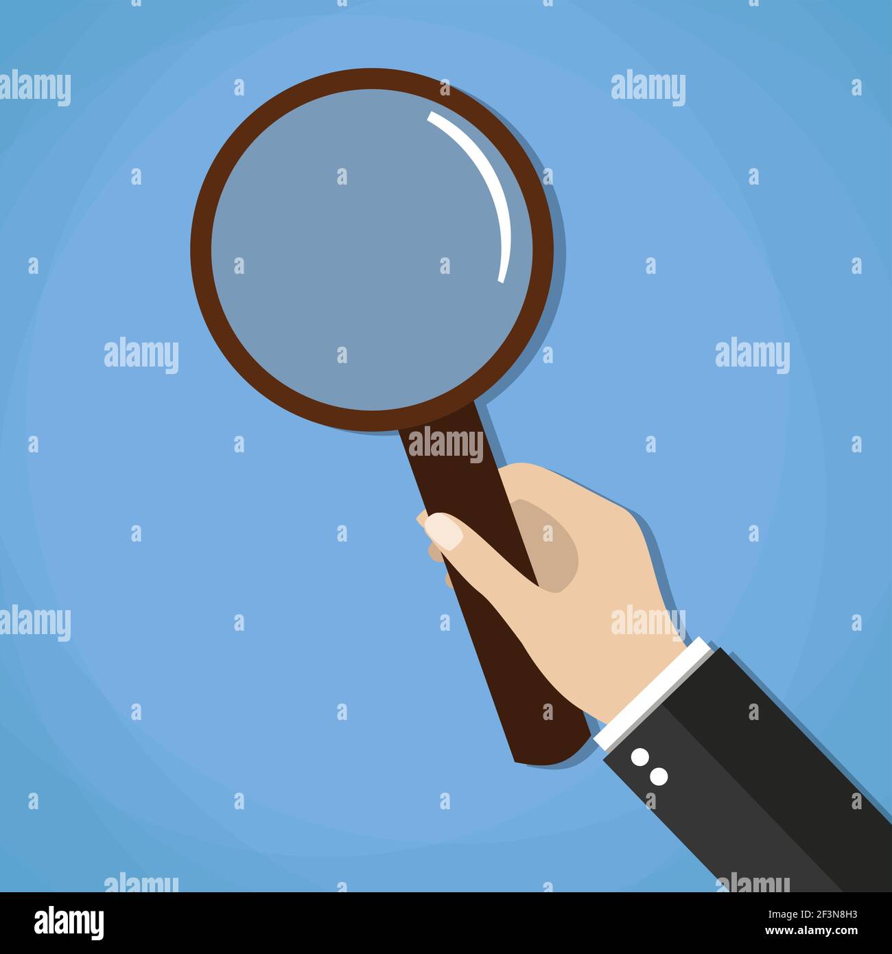 Hand holding magnifier handle Stock Vector Images - Alamy