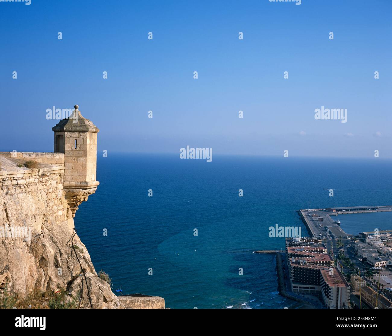 The Castillo de Santa Barbara stands on Mount Benacantil, 166 metres ...