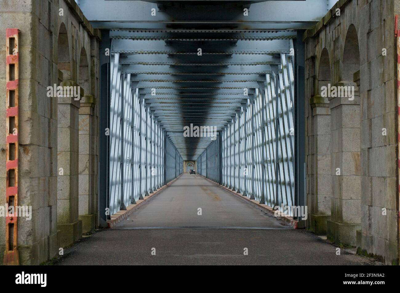 There is an iron bridge designed by Gustave Eiffel joining the Spanish ...