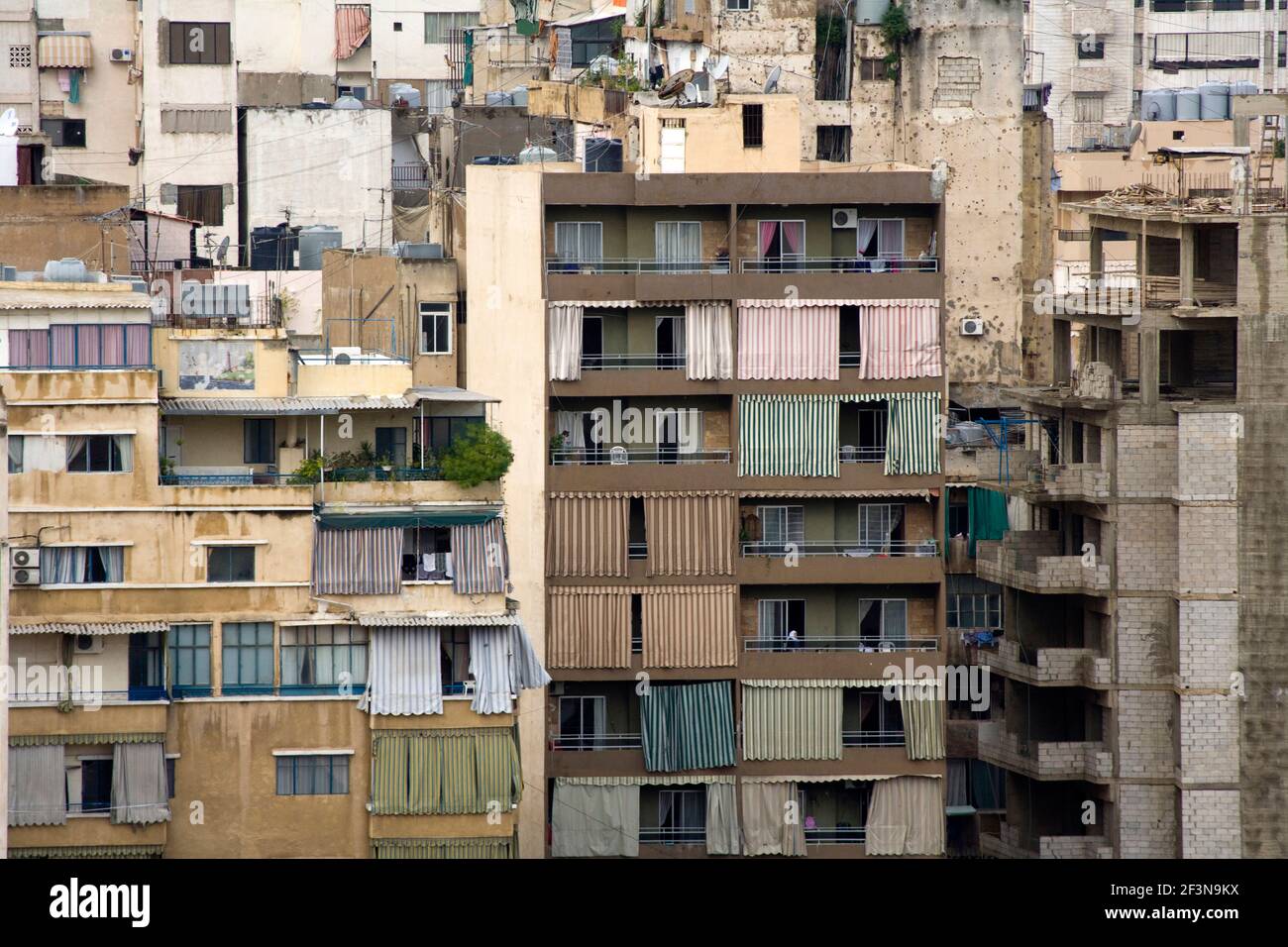 Housing in Beirut Lebanon is often very ramshackle and mismatched with ...