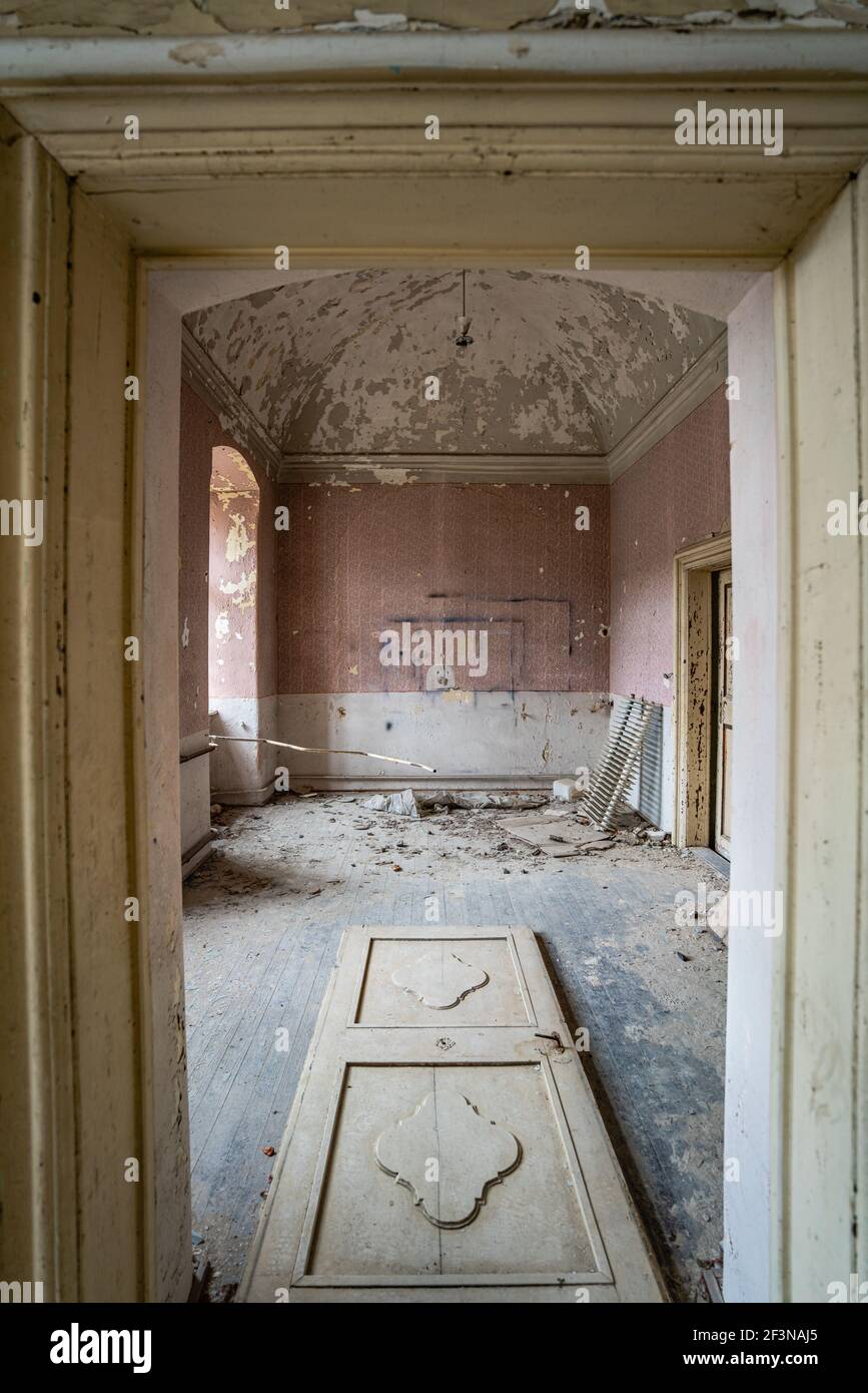 interior of an old abandoned castle Stock Photo - Alamy
