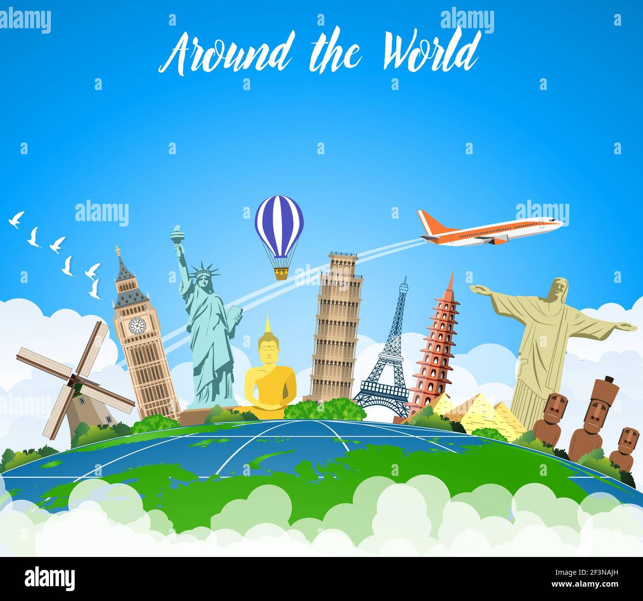 Landmarks on the globe Stock Vector Image & Art - Alamy