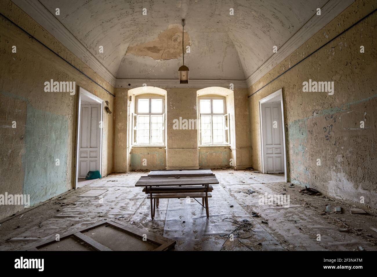 interior of an old abandoned castle Stock Photo - Alamy