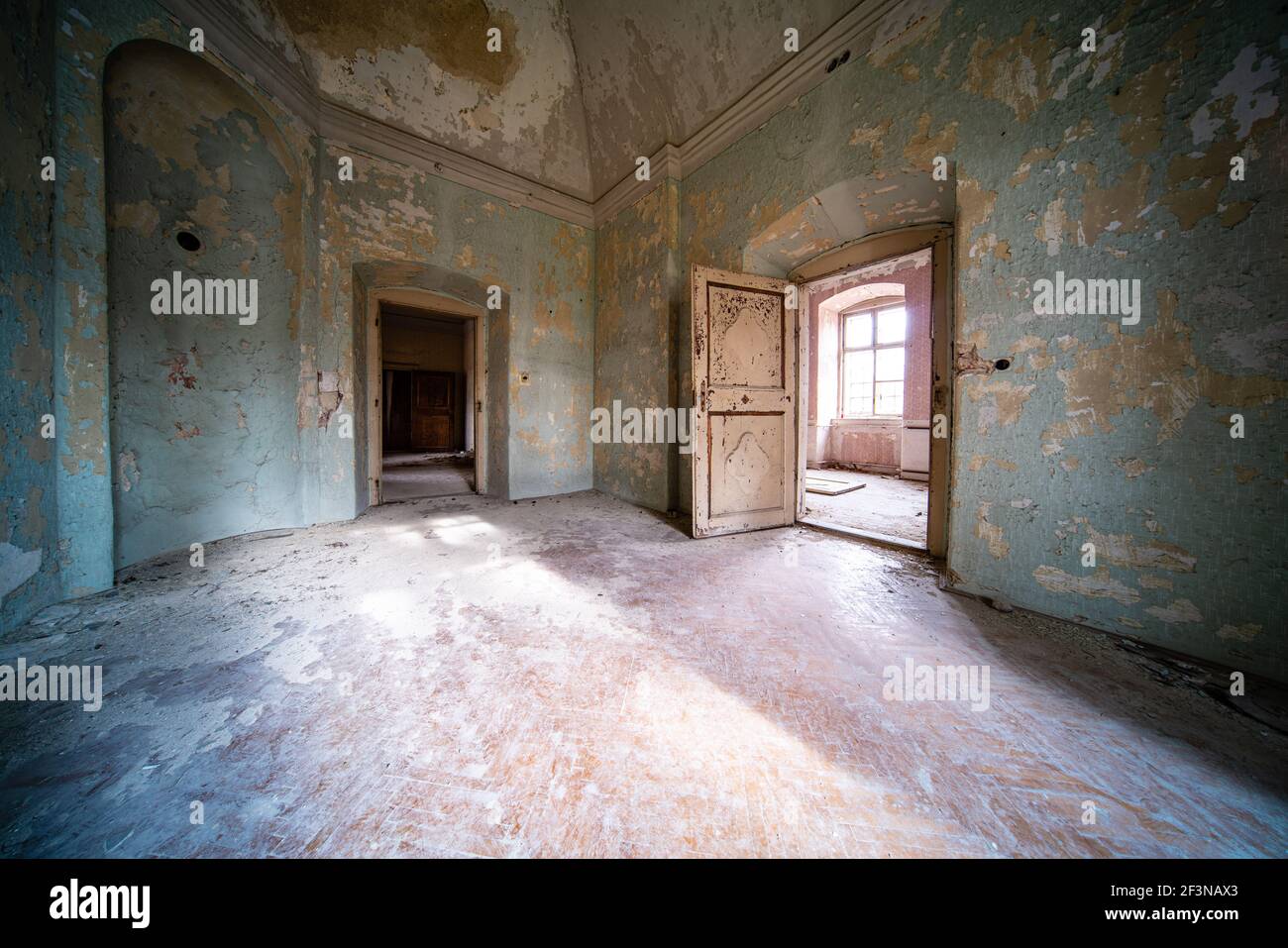 interior of an old abandoned castle Stock Photo - Alamy