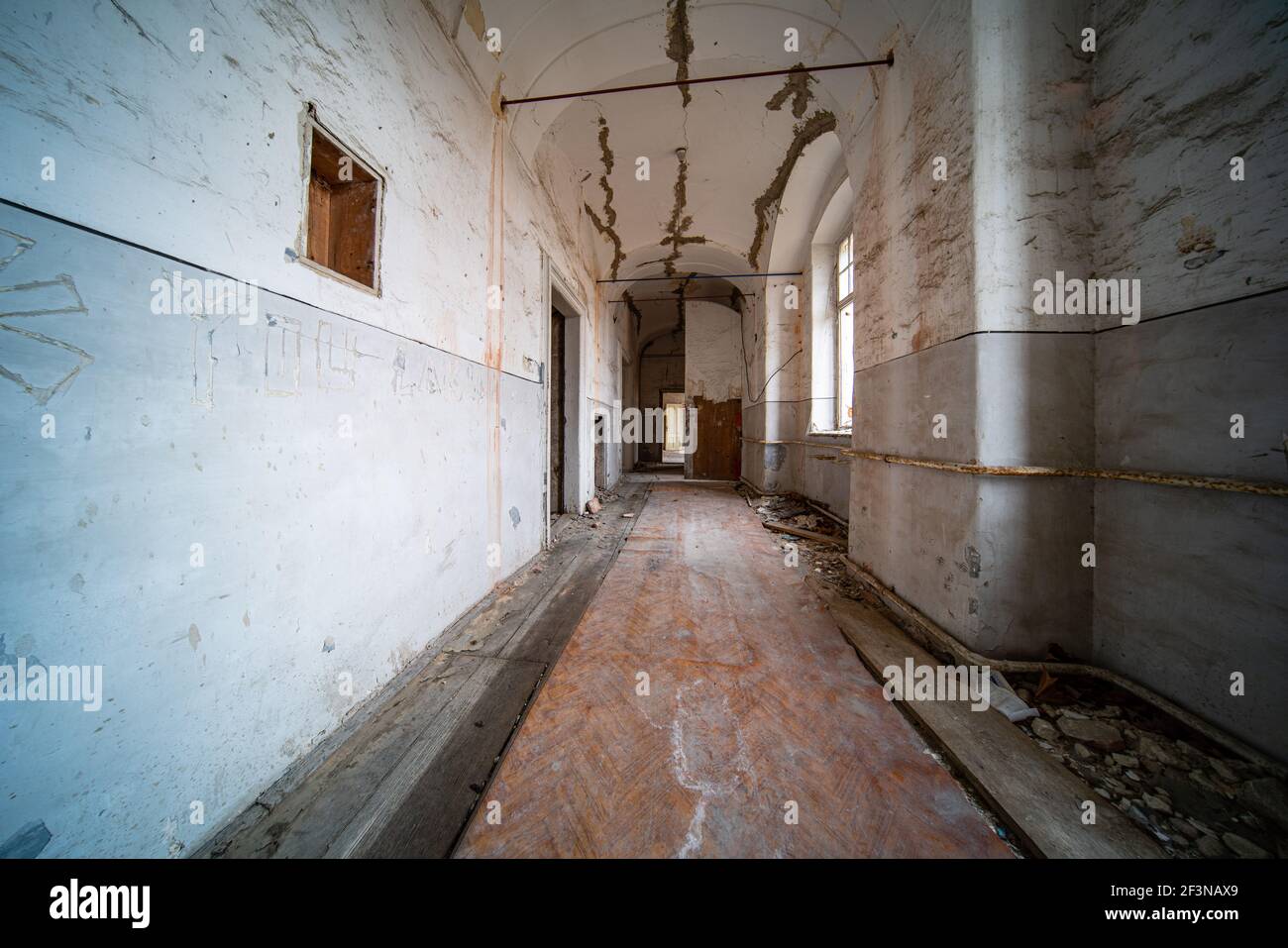 interior of an old abandoned castle Stock Photo - Alamy