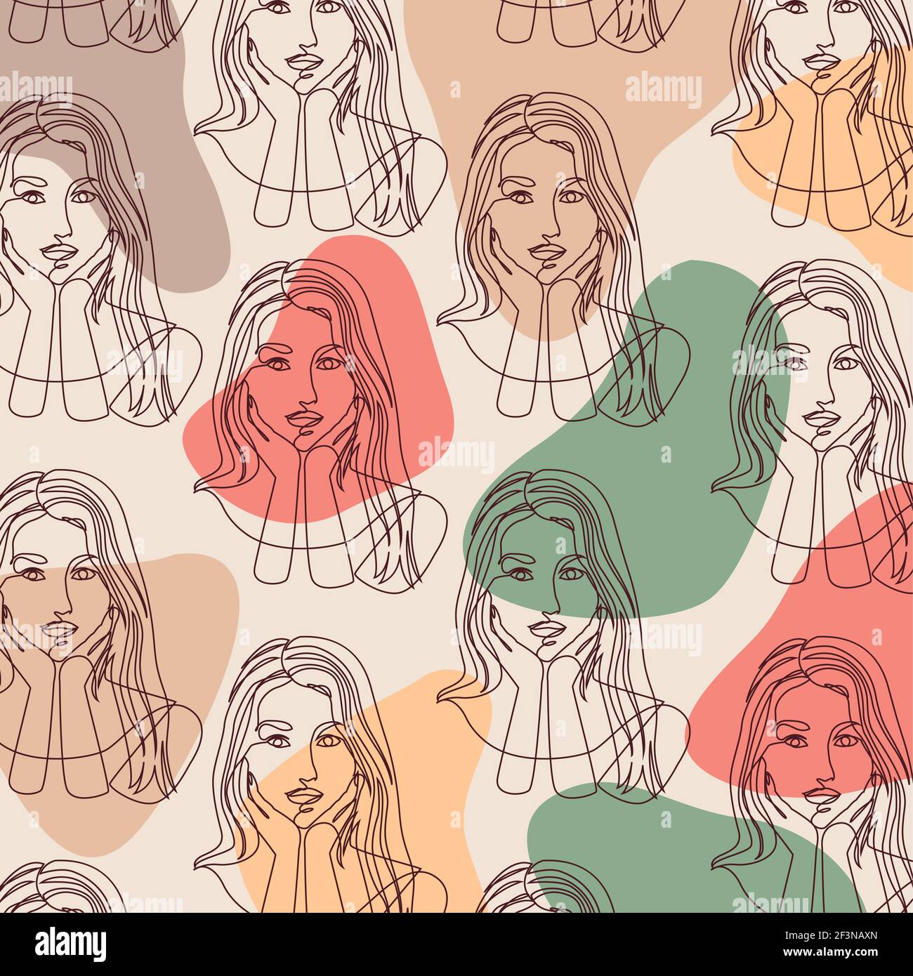 women drawn pattern Stock Vector Image & Art - Alamy