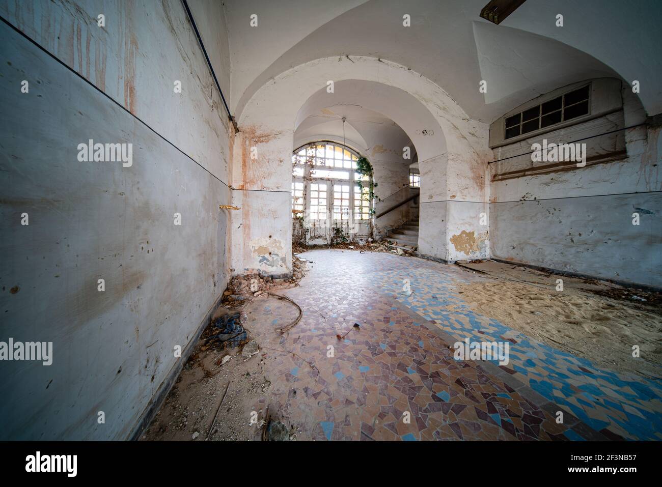 interior of an old abandoned castle Stock Photo - Alamy