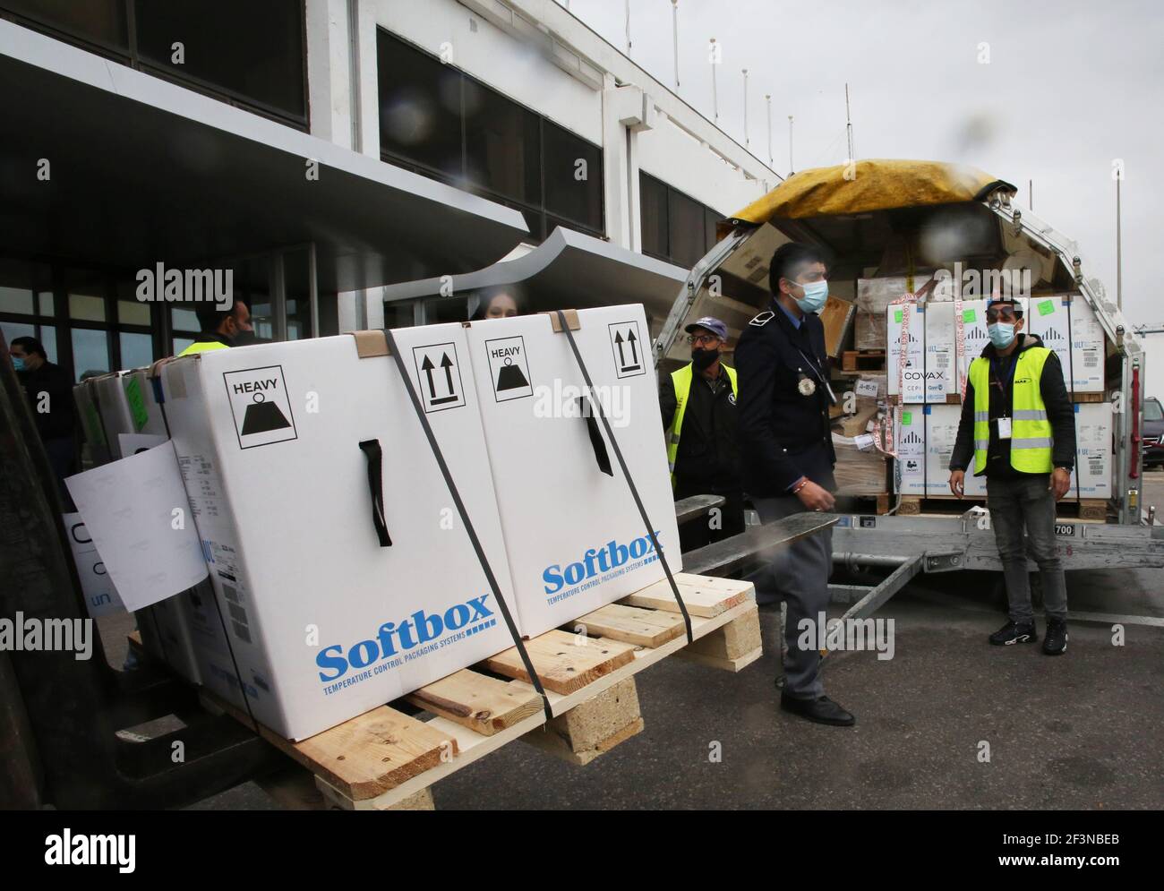 Containers with Cavax vaccines seen during a ceremony marking the ...
