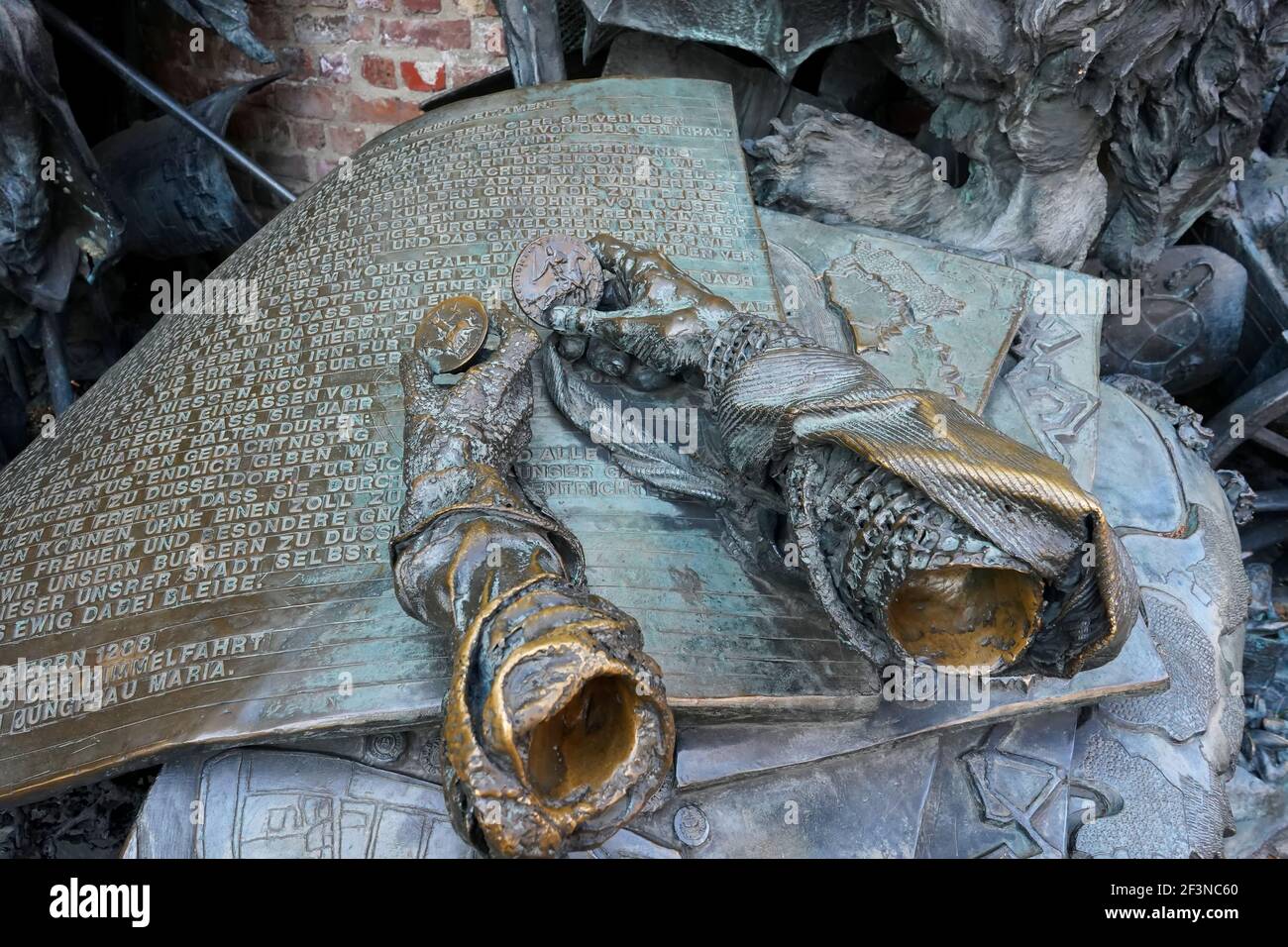 Detail of the bronze "Stadterhebungsmonument" by the sculptor Bert ...