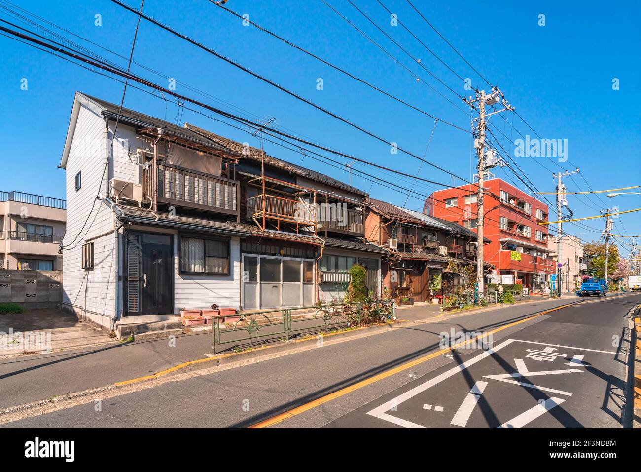 tokyo, japan - march 15 2021: Typical japanese houses from Showa era ...