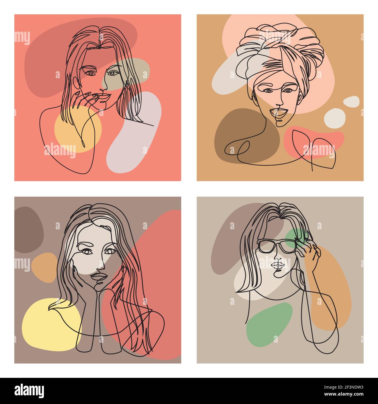 four women drawn Stock Vector Image & Art - Alamy