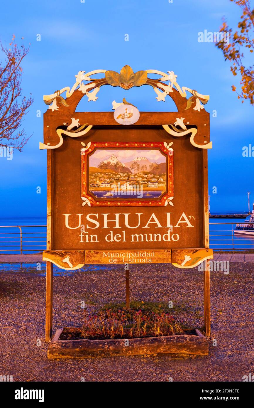 Sign ushuaia capital tierra del fuego hi-res stock photography and ...