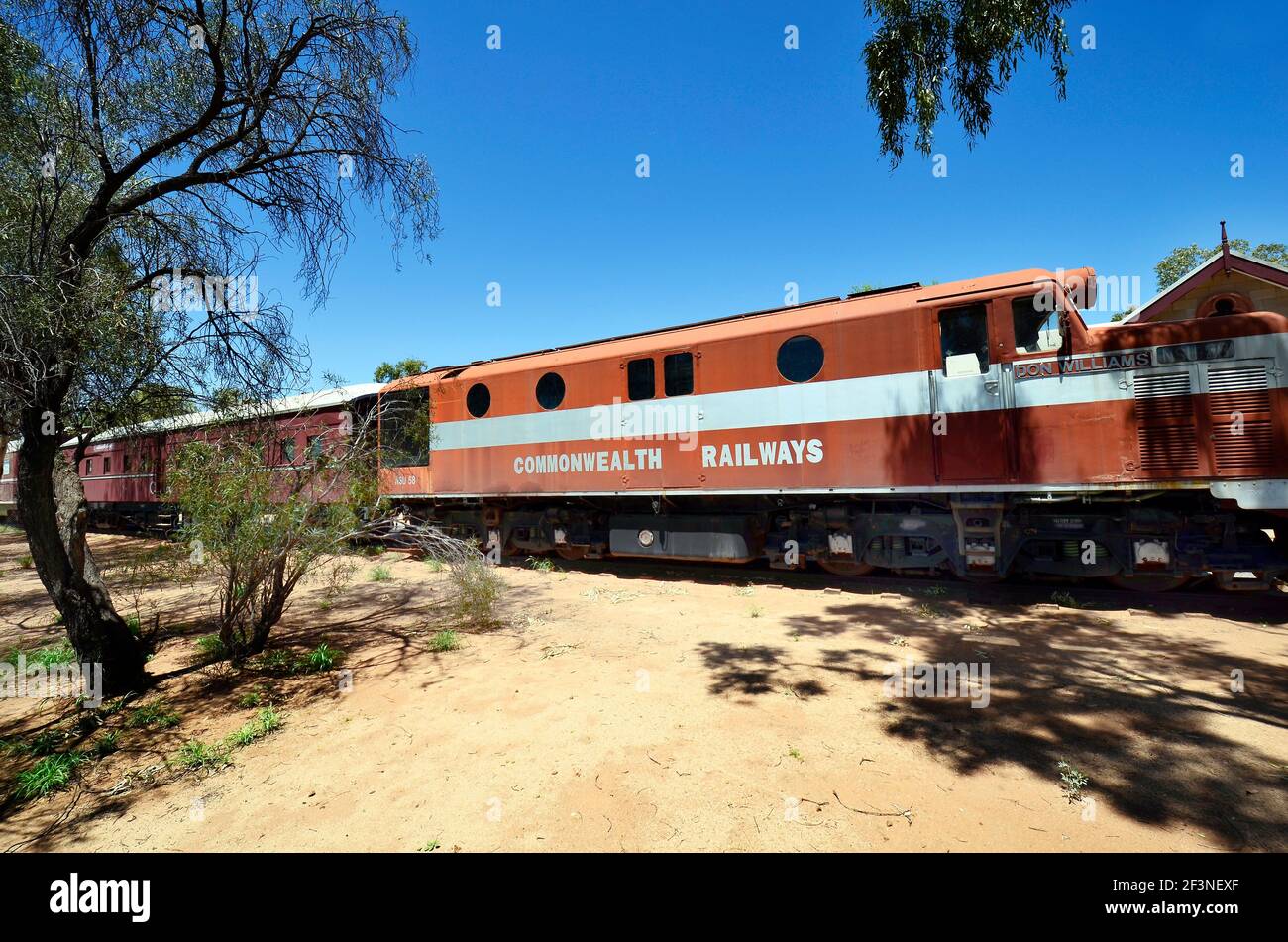 Alice Springs, NT, Australia - November 20, 2017: Old railroad and ...