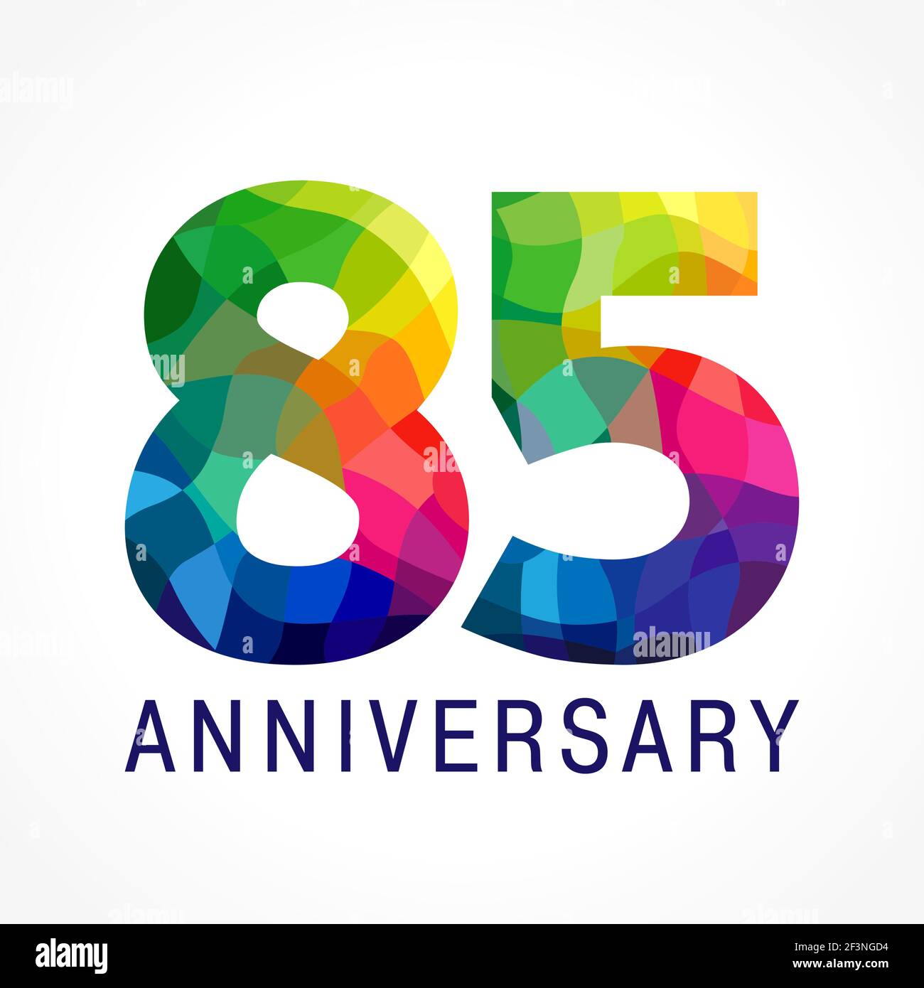 85 years old celebrating colored logo. Anniversary numbers 85 th ...