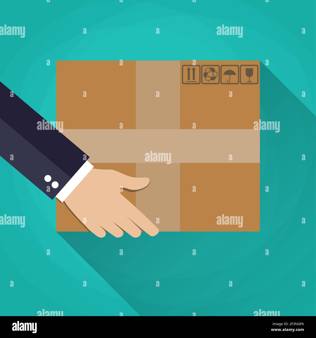 Hand carrying a cardboard box Stock Vector Image & Art - Alamy