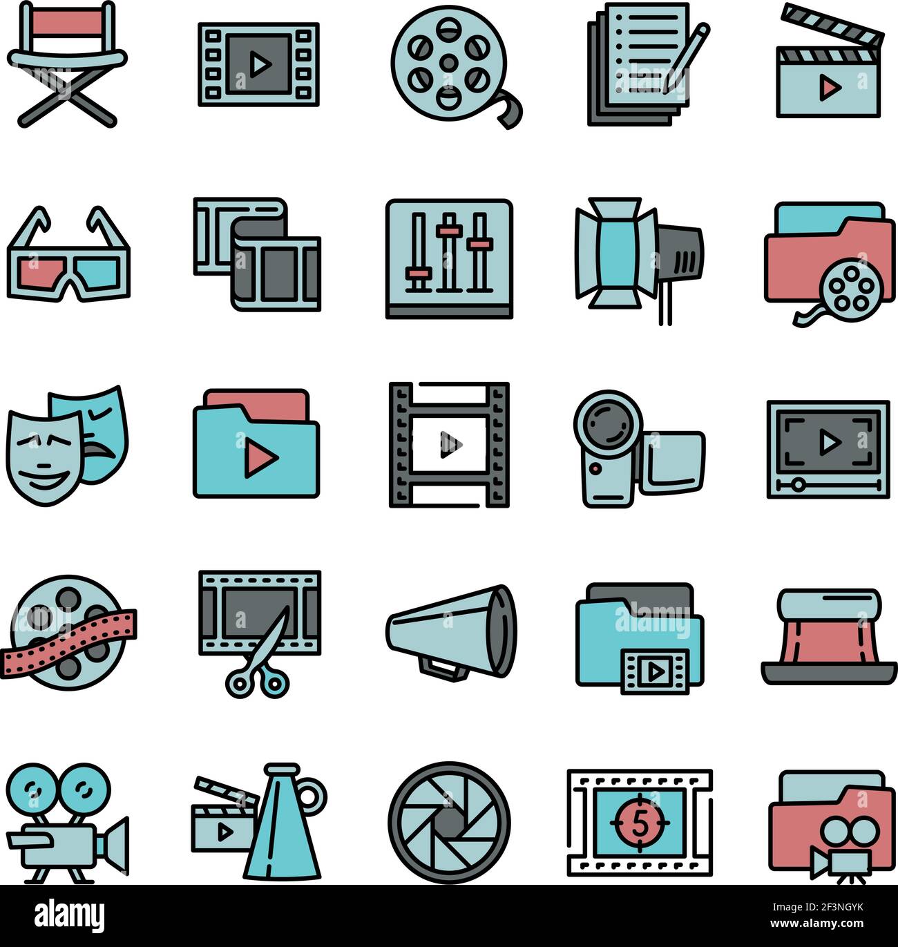 Film production icon. Outline film production vector icon for web ...