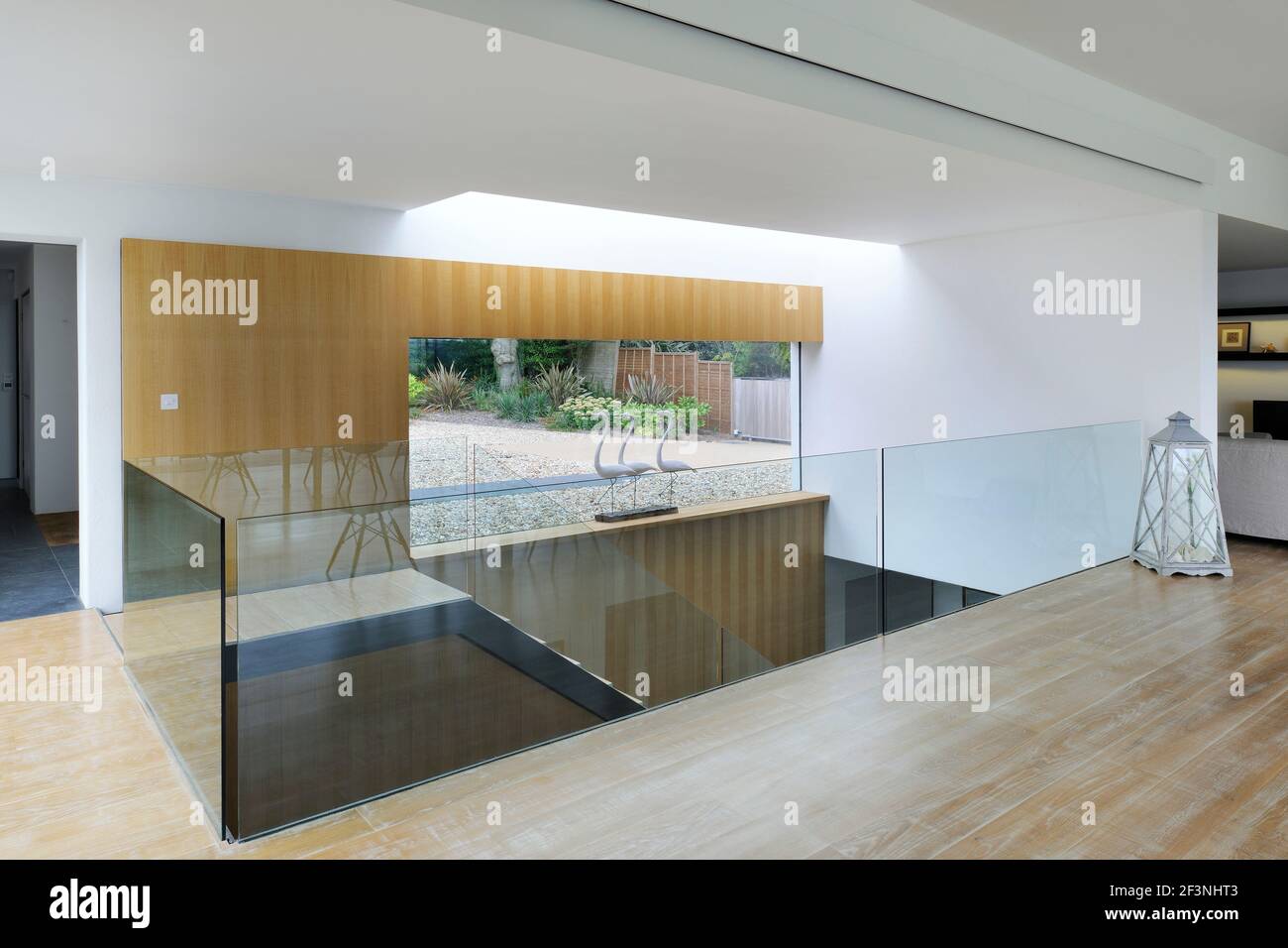 Looking from the main living area across the stair well to the ground ...