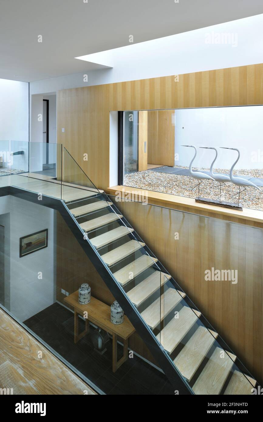 Looking from the main living area across the stair well to the ground ...