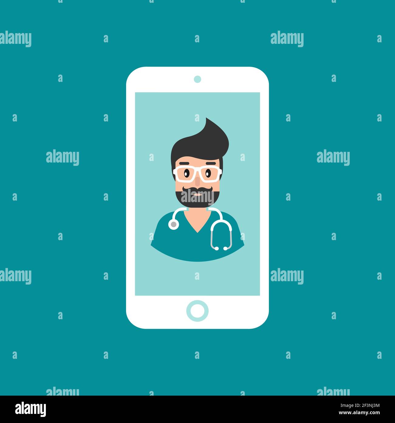 Doctor on phone computer Stock Vector Images - Alamy