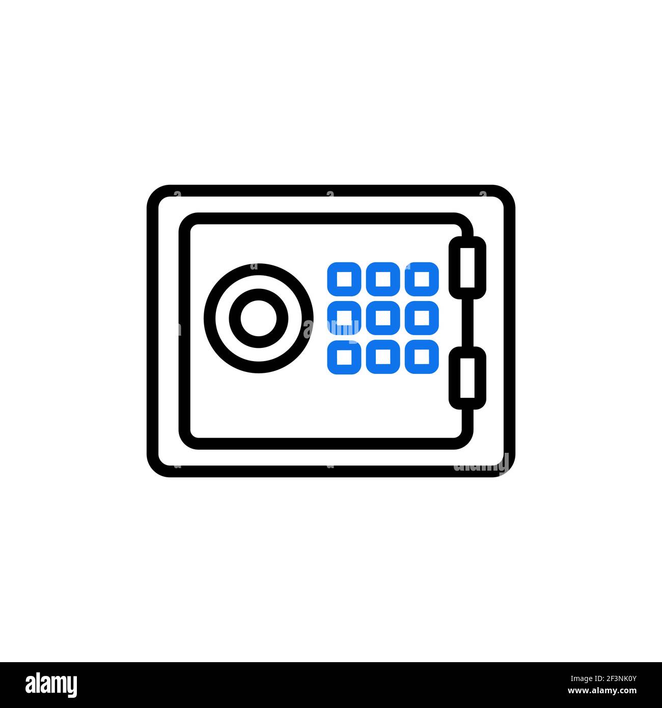 Bank safe outline icon. Finances sign. Graph symbol for your web site ...