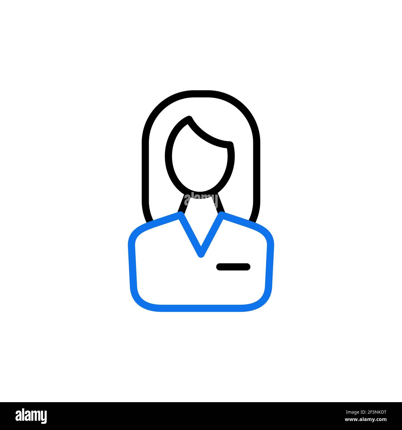 User icon of woman outline icon. Business sign. Graph symbol for your ...