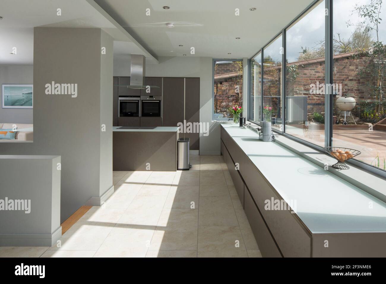 Contemporary Open Floor Plans With Glass Wall