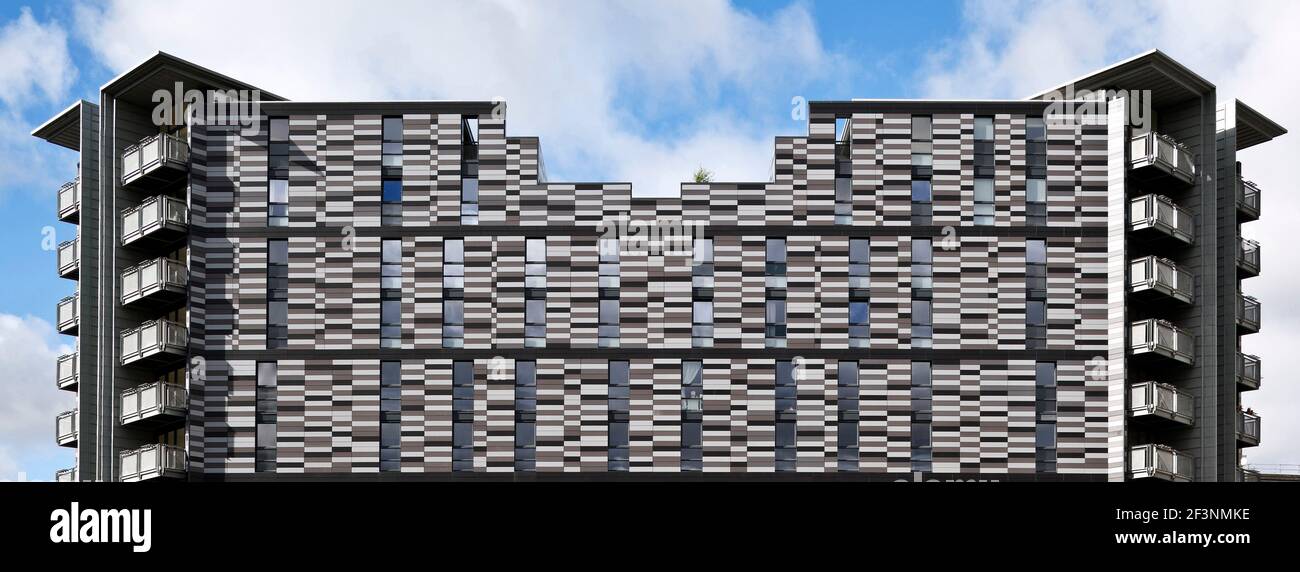 Wharton Square, Social Housing with horizontal graduated grey panels on ...