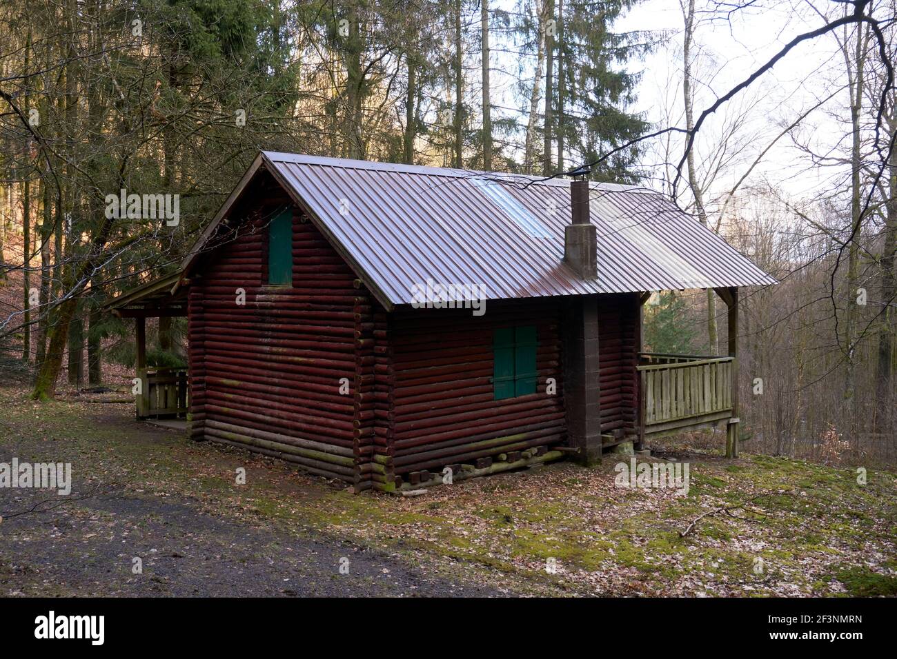 Moody Spooky Old abandoned Hut in Forest Stock Photo - Alamy